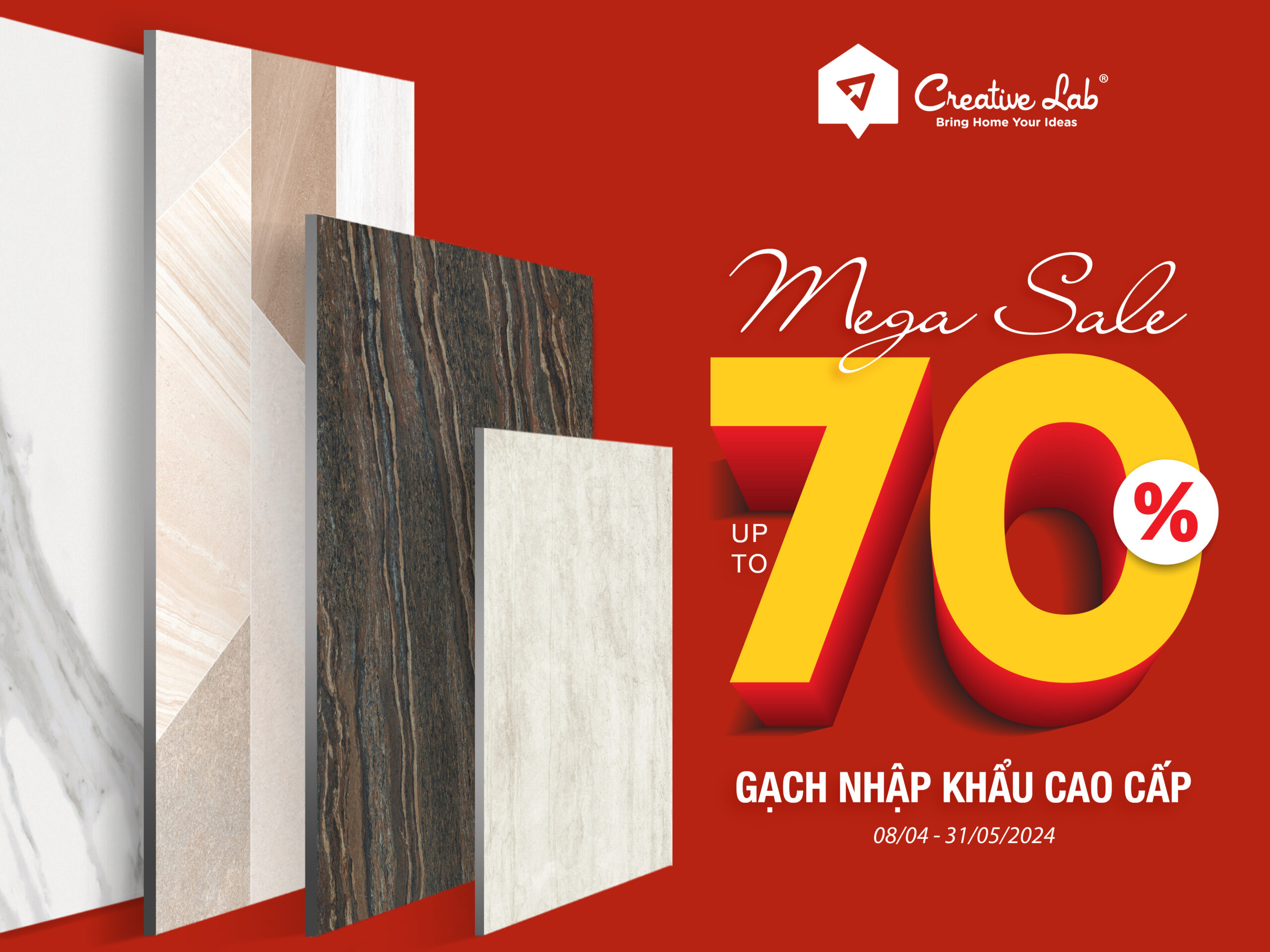 Mega Sale - Gạch nhập khẩu giảm đến 70%